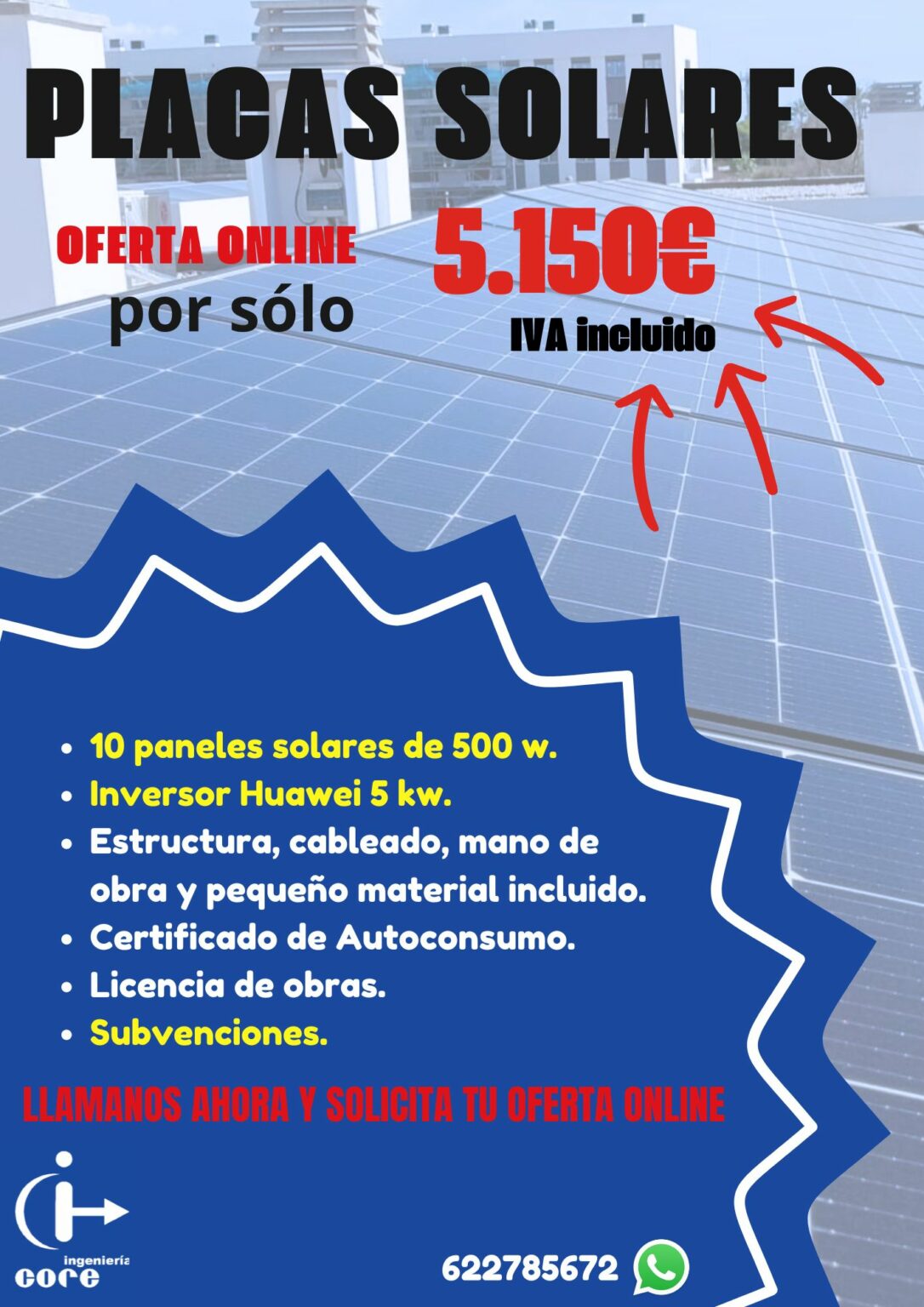 Instalación de placas solares para el hogar (chalets, bungalow ...